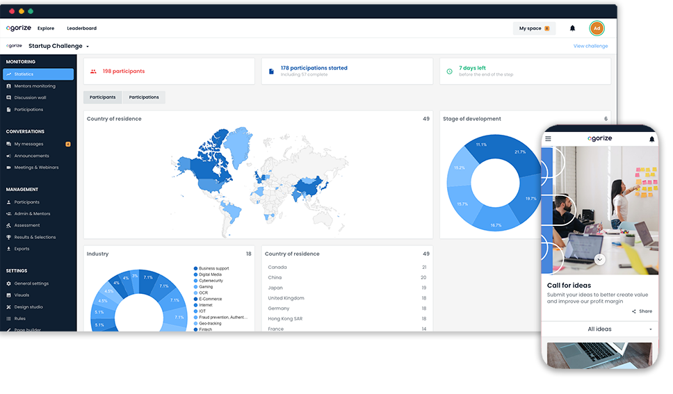 Entdecken Sie die besten Idee und Innovationen dank der Agorize Plattform